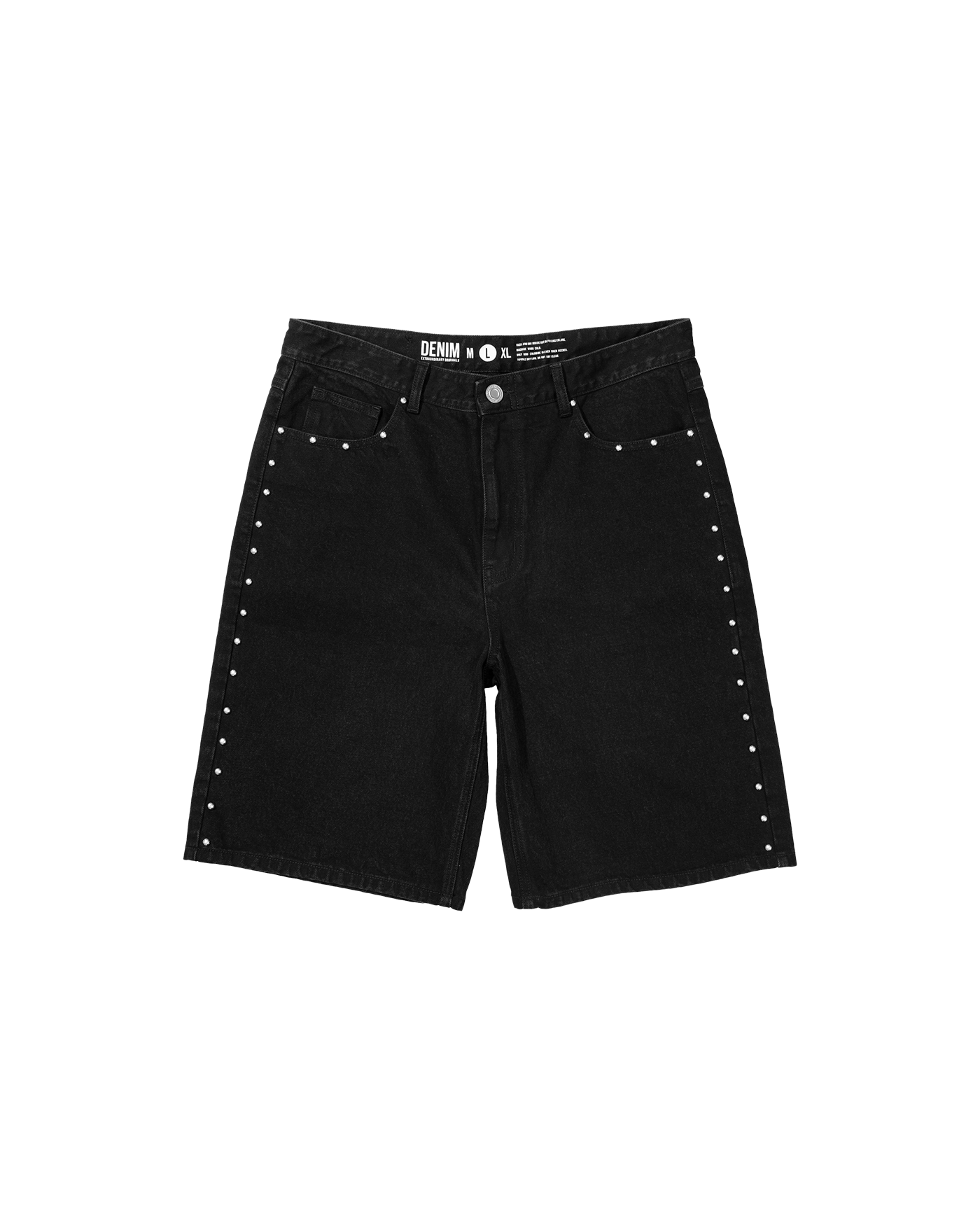 EXTRAORDINARY STUDS DENIM SHORTS
