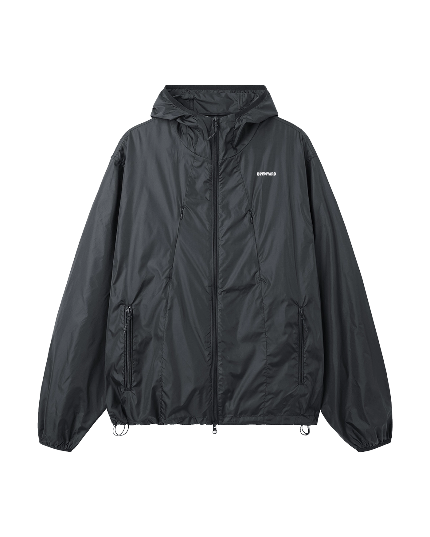 OY CURVED ZIPPER LIGHT WIND SHELL JACKET